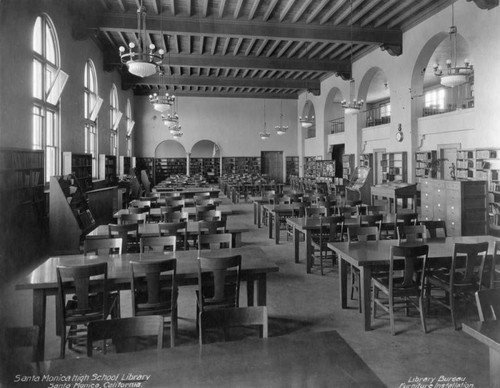 Library reading room, Santa Monica High School — Calisphere