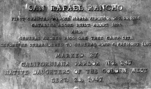 Plaque at the Catalina Verdugo adobe — Calisphere