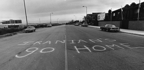 Hostage message on street — Calisphere