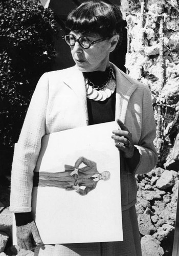 Edith Head and sketch — Calisphere