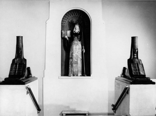 Civilization and sphinx statues inside Central Library — Calisphere