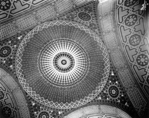 Rotunda's ornate ceiling, Central Library — Calisphere