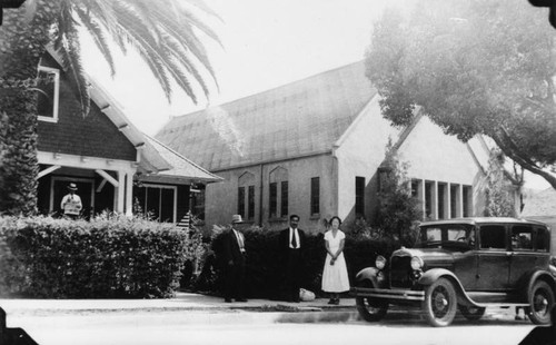 Japanese Americans in front of church — Calisphere