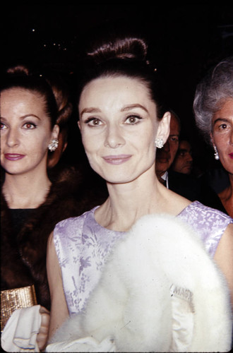 Audrey Hepburn at the premiere for "My Fair Lady" — Calisphere