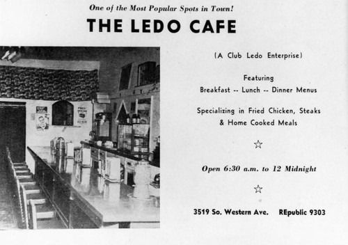 Ledo Cafe ad — Calisphere