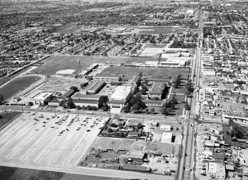 Excelsior High School, Norwalk, looking north — Calisphere