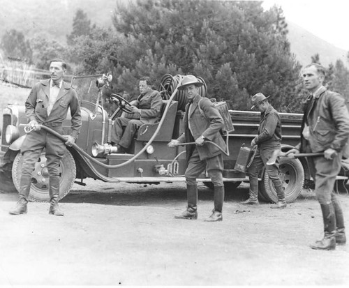 Hose lines from truck and back pumps — Calisphere