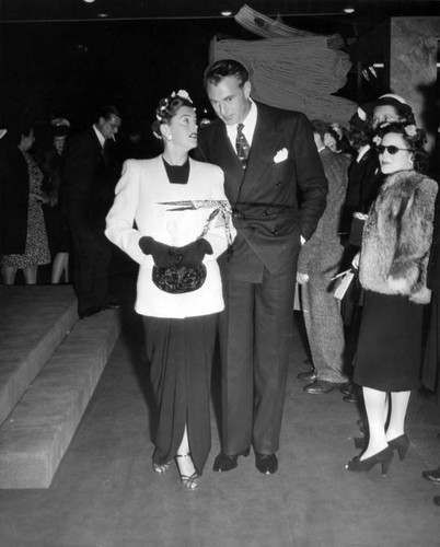 Gary Cooper and wife at premiere — Calisphere