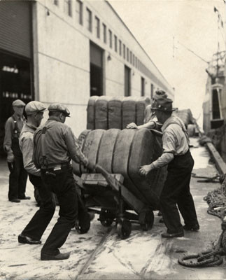 [Longshoremen working at waterfront] — Calisphere