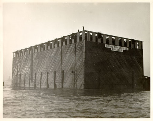 [Caisson used during construction of the San Francisco-Oakland Bay ...
