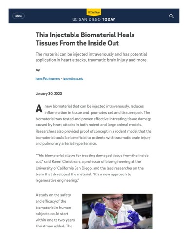 This Injectable Biomaterial Heals Tissues From the Inside Out — Calisphere