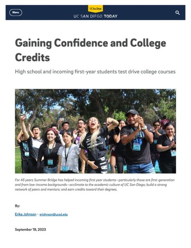 Gaining Confidence and College Credits — Calisphere