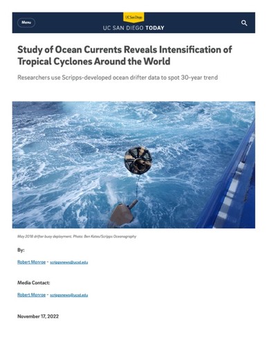 Study of Ocean Currents Reveals Intensification of Tropical Cyclones ...