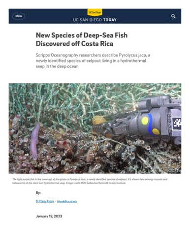 New Species of Deep-Sea Fish Discovered off Costa Rica — Calisphere