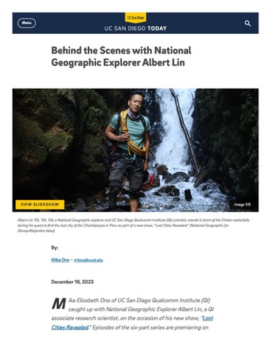 Behind the Scenes with National Geographic Explorer Albert Lin — Calisphere