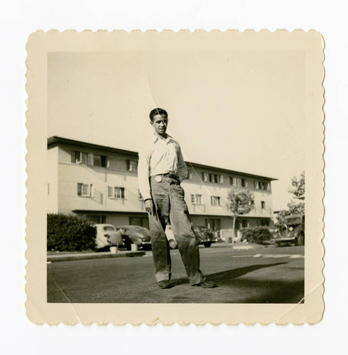 Angel Berrios at Aliso Village housing project — Calisphere