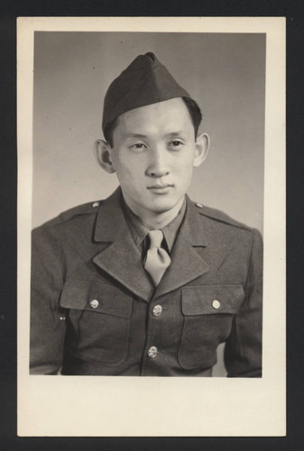 Portrait of George Oki in uniform — Calisphere
