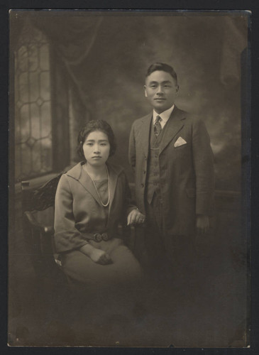 Portrait of newlyweds Kameji and Yasuno Ikuma — Calisphere