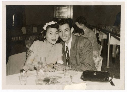 Minoru Frank Saito with a Nisei woman — Calisphere