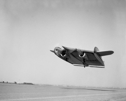 Test flight of William Horton's wingless airplane, Orange County ...