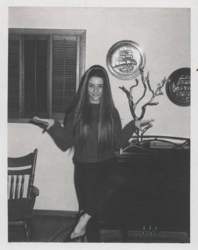 Karen McNeil wearing wig from UCI theater class — Calisphere