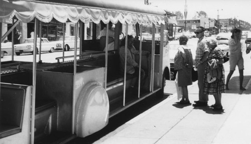 Eiler Larsen in a Laguna Beach tour bus — Calisphere