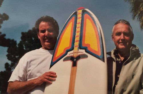 Chuck Herpick and Tom Morey with the first Swizel Board — Calisphere