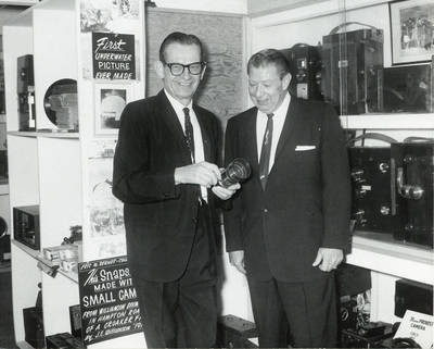 Eric Berndt and Harry Von Zell in Berndt’s private museum — Calisphere