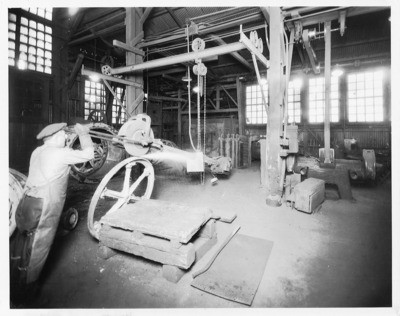 Foundries - Stockton: Interior factory scenes, [steel molding],[wheel ...