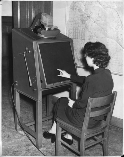 1956, Old Post Office building, microfilm reader — Calisphere