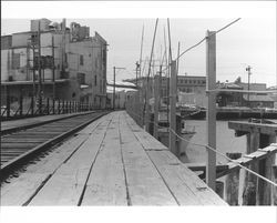 Petaluma and Santa Rosa Railroad trestle behind McNear Hay and Grain ...