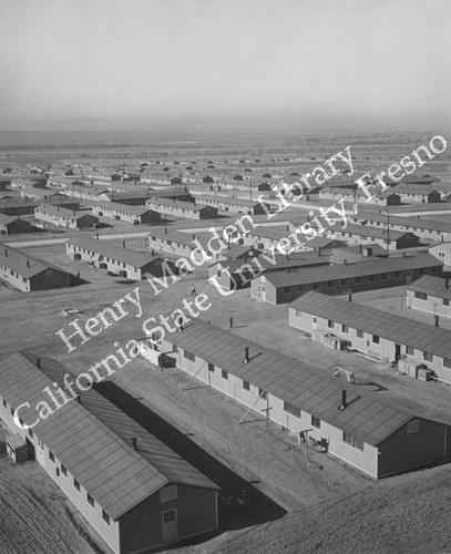 Aerial view of section of emergency center at Granada Relocation Center ...