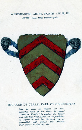 Postcard, Westminster Abbey, North Aisle, III, Arms, Richard de Clare ...