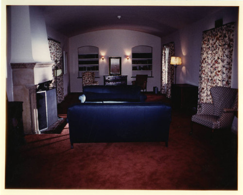 Grace Scripps Clark Hall living room, Scripps College — Calisphere