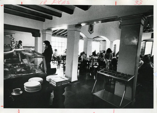 Grace Scripps Clark Hall dining room, Scripps College — Calisphere