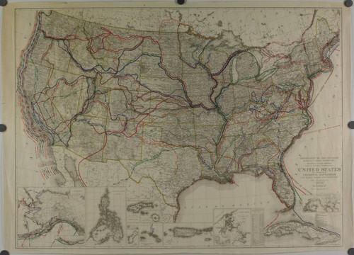 Map of the United States, showing routes of principal explorers and ...