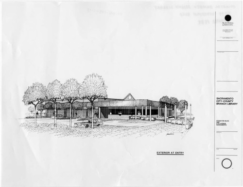 Architect's Rendering of Colonial Heights Library — Calisphere