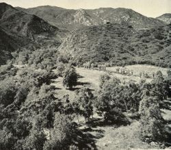 Malibu Canyon as viewed from the Rindge castle, ca. 1938 — Calisphere