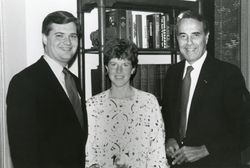 David Davenport, Sally Davenport, and Bob Dole, 1985 — Calisphere