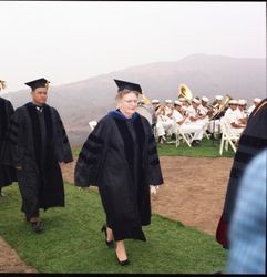 Helen Pepperdine in procession at the dedication of Malibu campus and ...