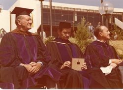 John Wayne, Richard Seaver, and Leonard Firestone during dedication of ...