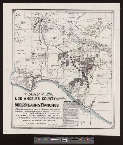 Map of a portion of Los Angeles County showing the Abel Stearns ...