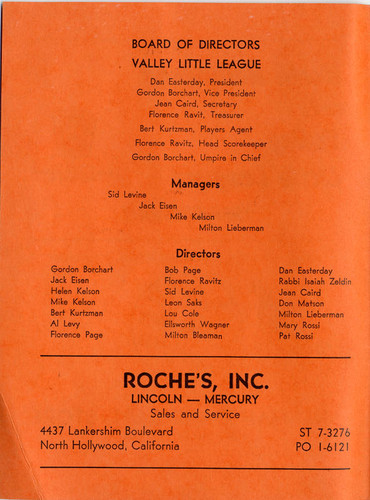 North Hollywood Little League baseball program, 1957 — Calisphere