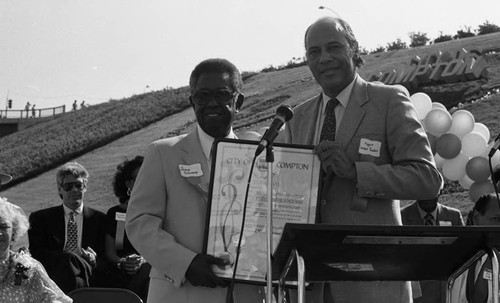 Compton Honors Jesse Robinson, Los Angeles, 1987 — Calisphere