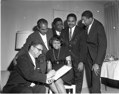 Mervyn Dymally and group, Los Angeles, 1964 — Calisphere