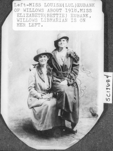 Miss Louise Eubank and Miss Elizabeth Eubank — Calisphere