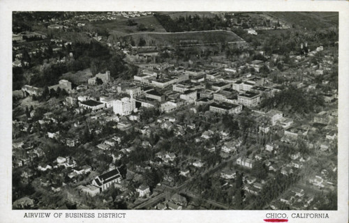 Aerial view of Chico — Calisphere