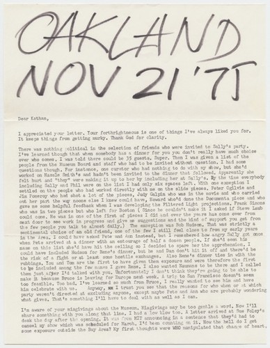 Letter to Kathan Brown from Jim Melchert — Calisphere