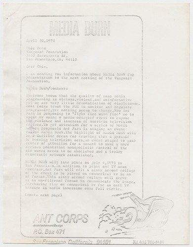 Letter to Obie Benz from Doug Michels (Media Burn folder) — Calisphere