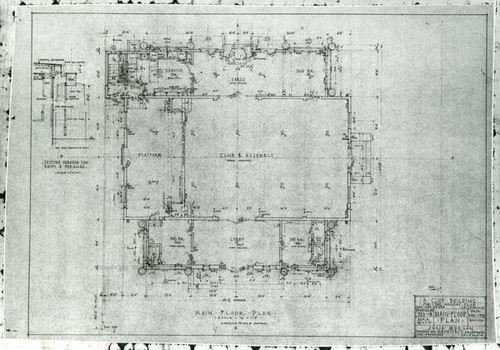 Main floor plan, Monday Club building — Calisphere